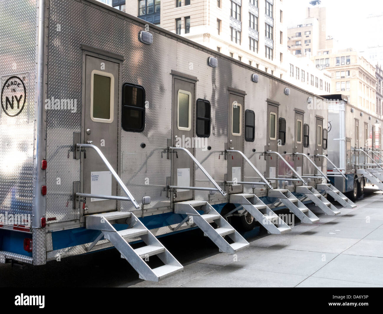 Motion Picture Location Production Trailers, NYC, USA Stock Photo - Alamy