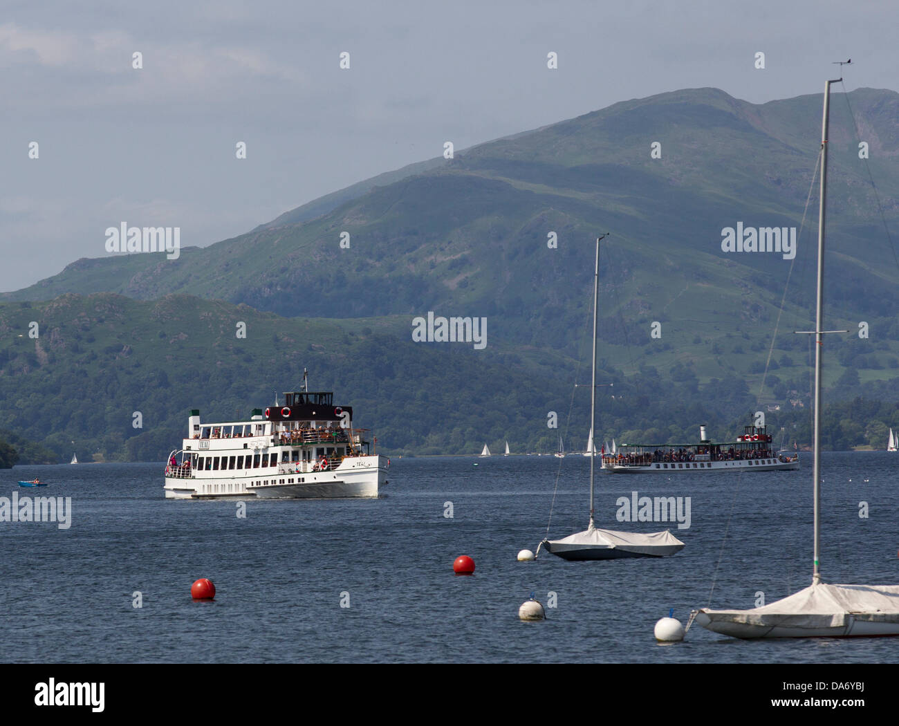 5th July 2013 UK Weather Bowness on Lake Windermere Cumbria. Sunny but ...