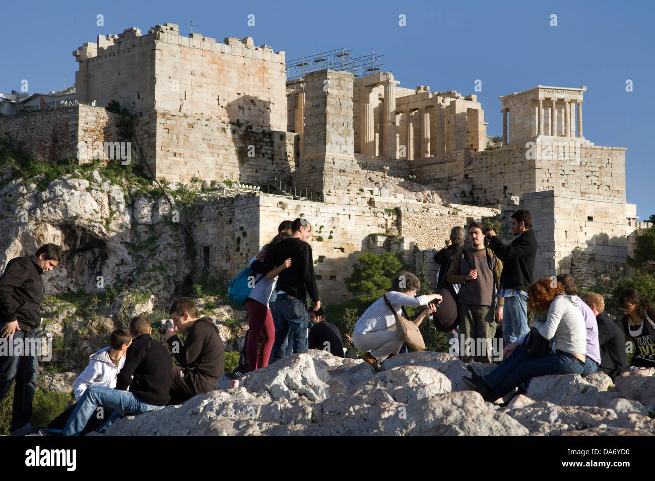 The Acropolis as seen from Areopagus Rock in central Athens, Greece ...