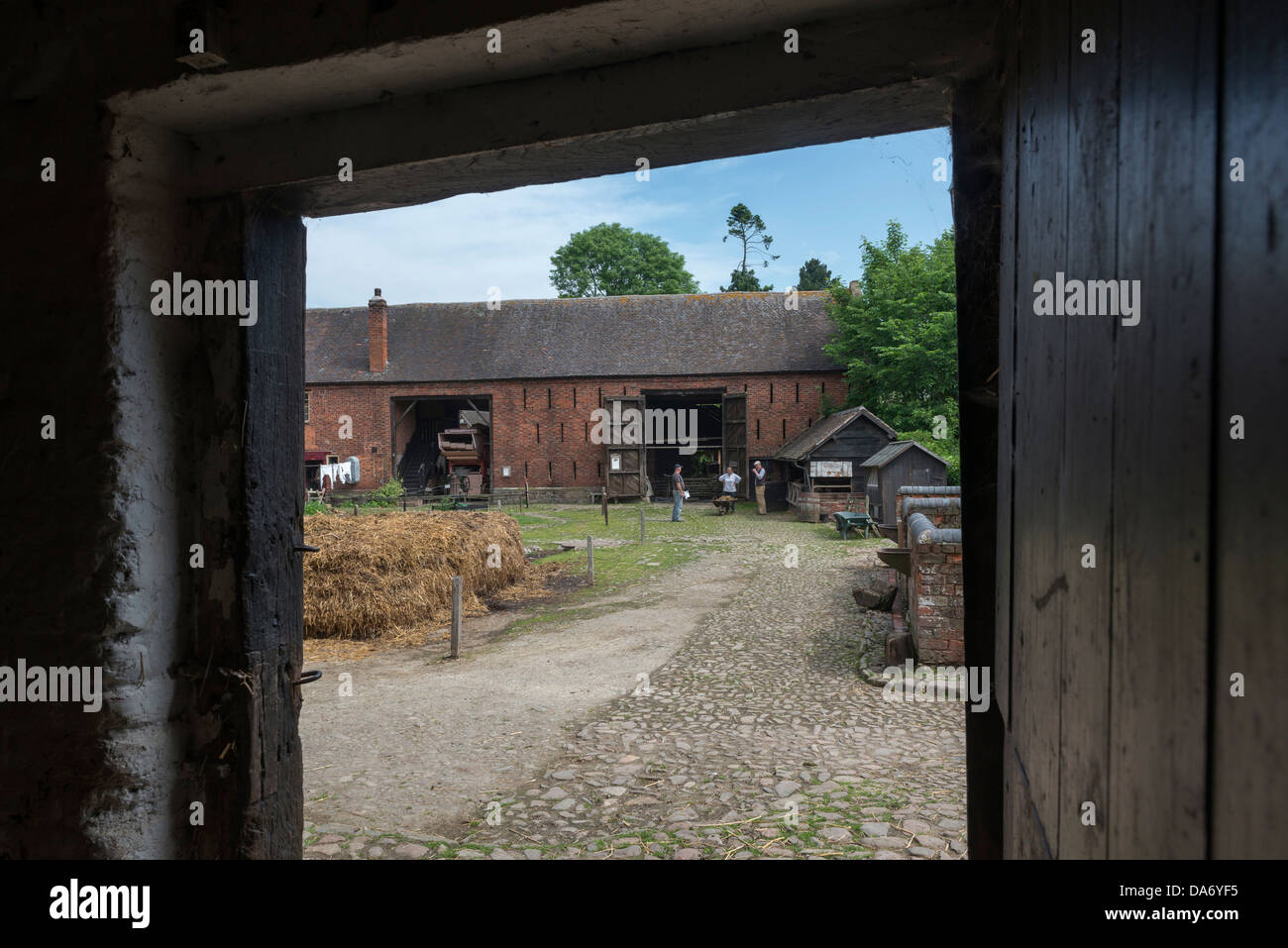 The farm yard at Acton Scott Historic working farm. Shropshire Stock ...
