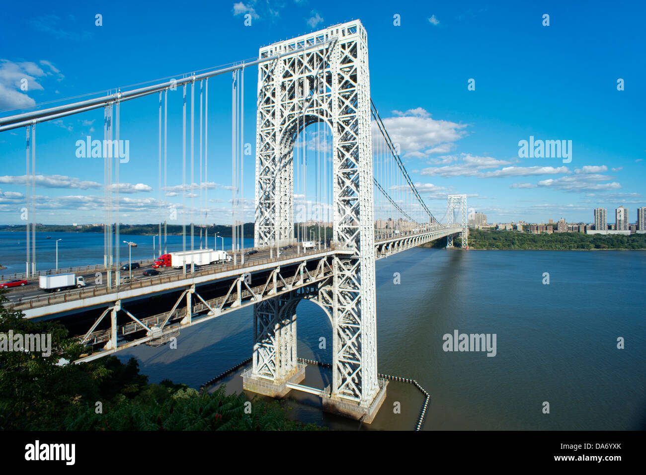 GEORGE WASHINGTON BRIDGE (©CASS GILBERT 1931) HUDSON RIVER MANHATTAN ...