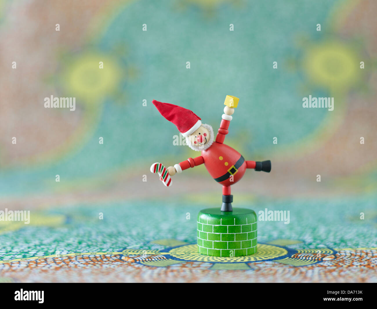 Father Christmas wooden toy Stock Photo - Alamy