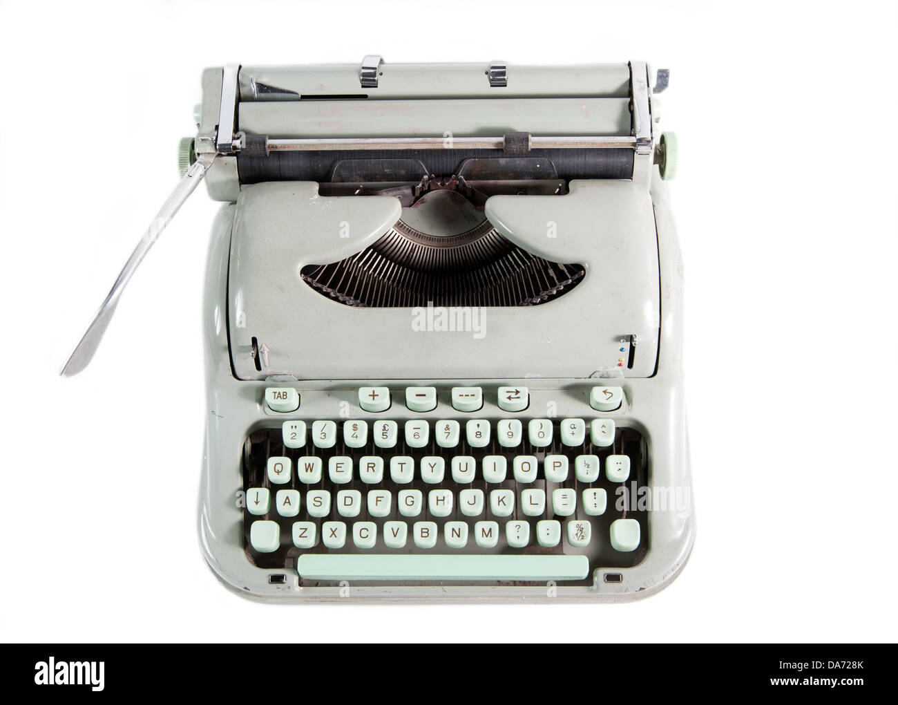 Typewriter from above isolated on white background Stock Photo - Alamy