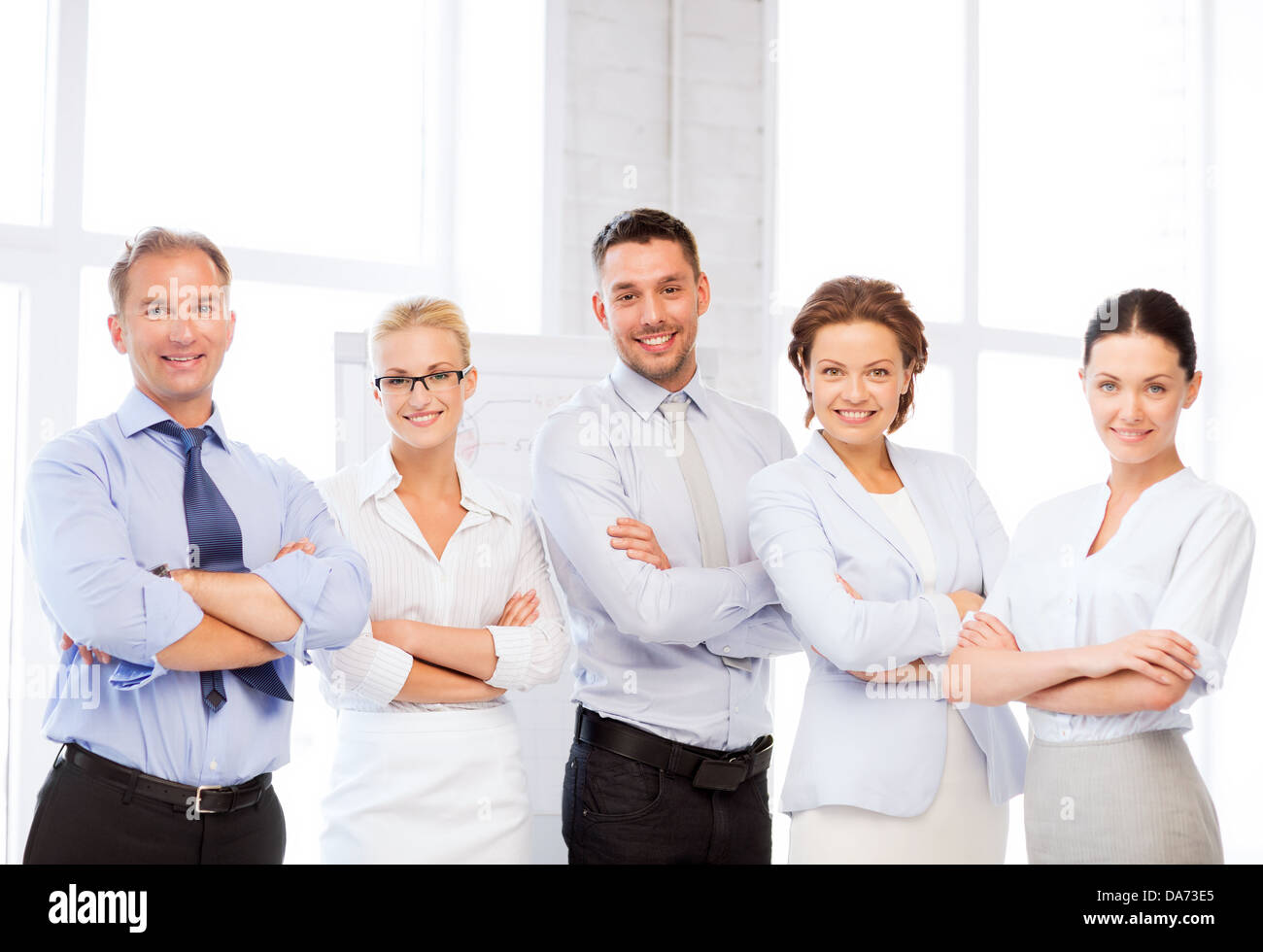 happy business team in office Stock Photo - Alamy