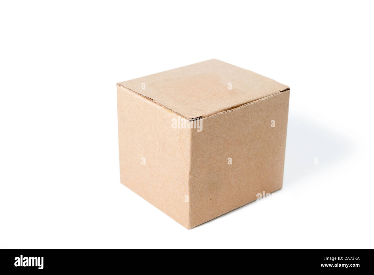 Closed cardboard box isolated on white background Stock Photo - Alamy