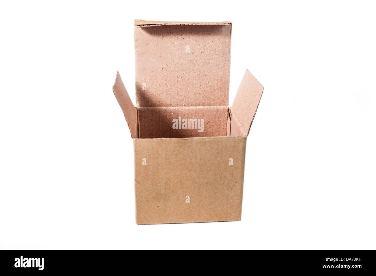 Opened cardboard box isolated on white background Stock Photo - Alamy