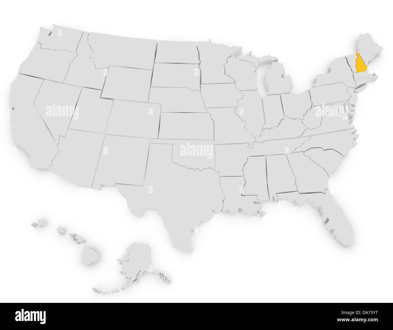 Blank new hampshire map Cut Out Stock Images & Pictures - Alamy