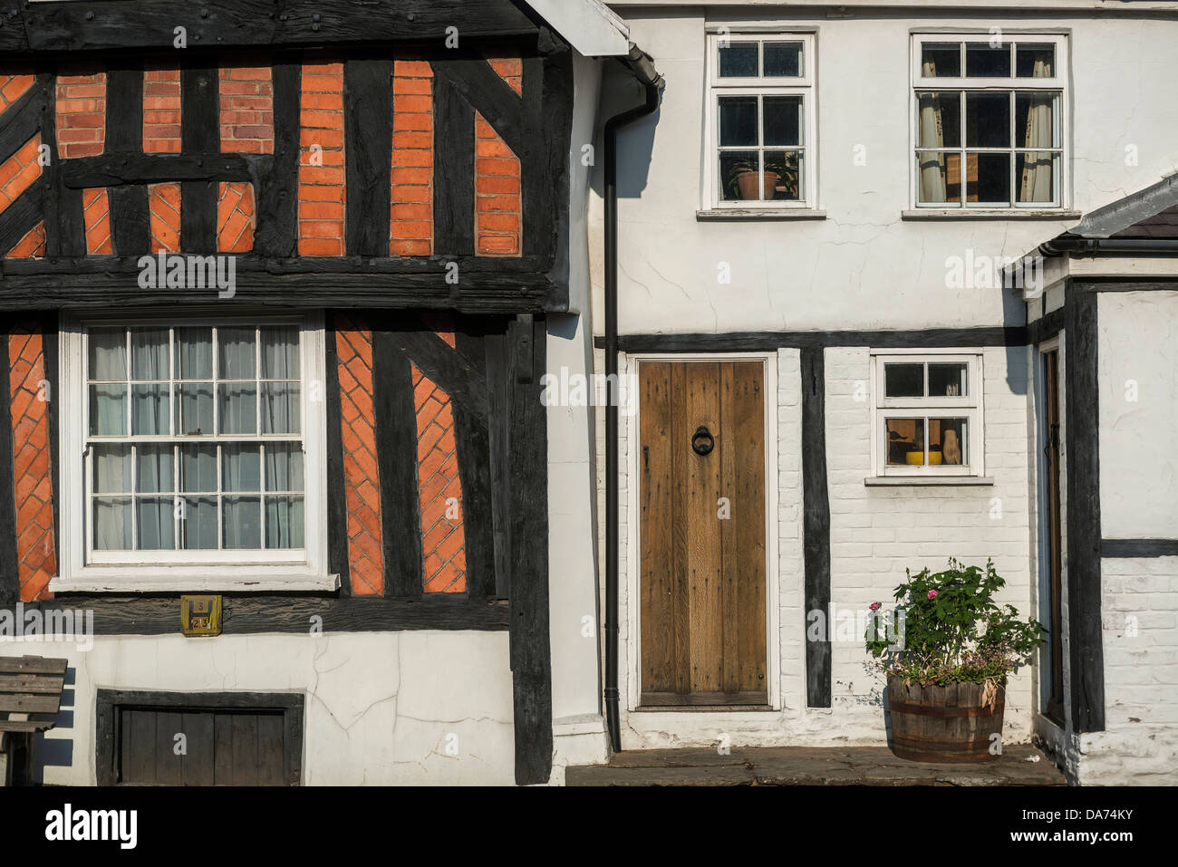 Pretty market town houses in Bishops Castle, Shropshire Stock Photo - Alamy
