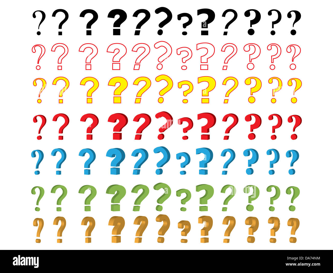set of question mark icons Stock Photo - Alamy