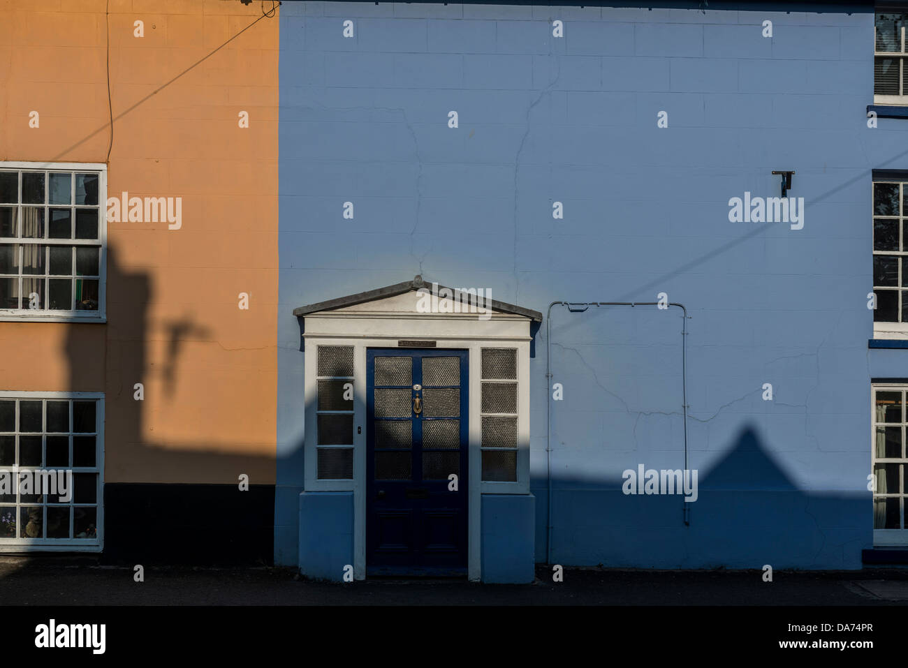 Pretty market town houses in Bishops Castle, Shropshire Stock Photo - Alamy