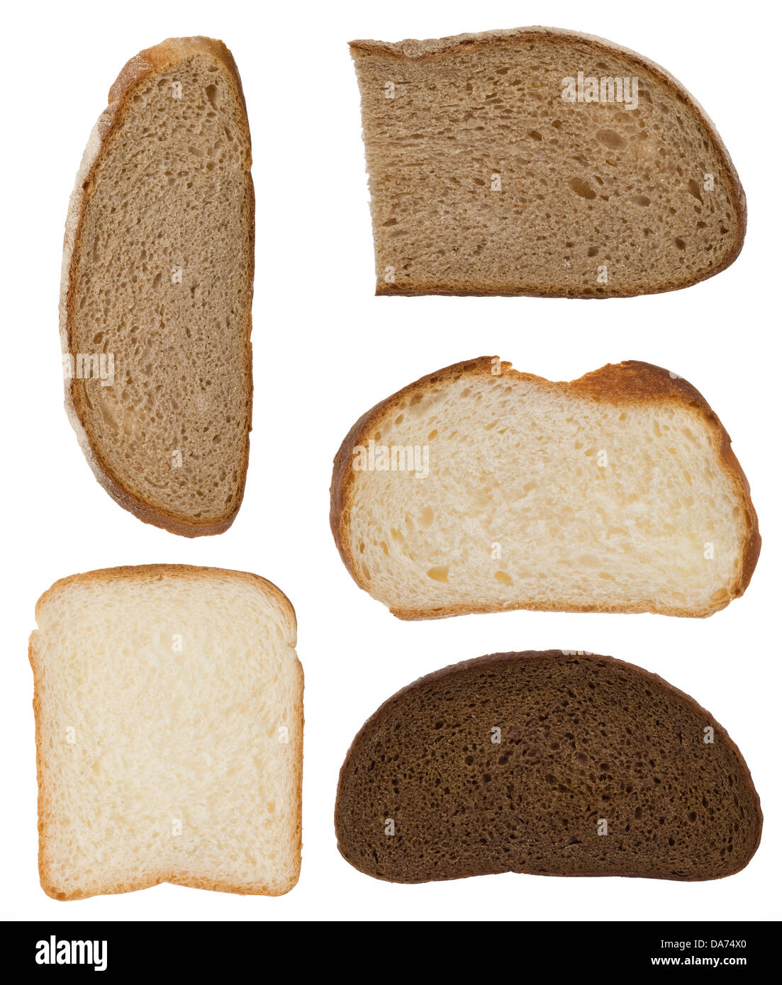slices of bread isolated on white background Stock Photo - Alamy