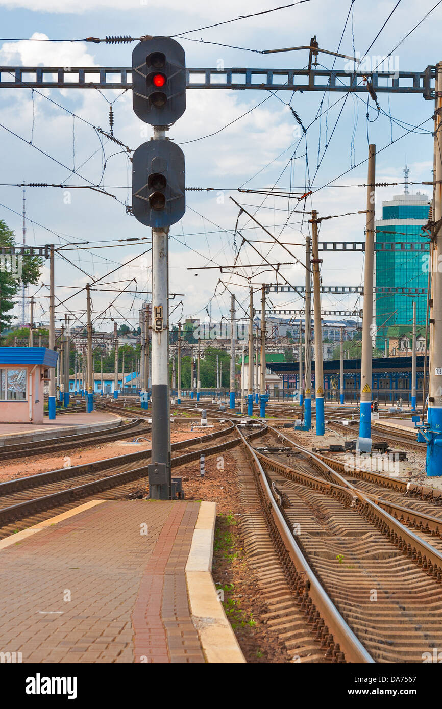 Railroad crossing lights hi-res stock photography and images - Alamy