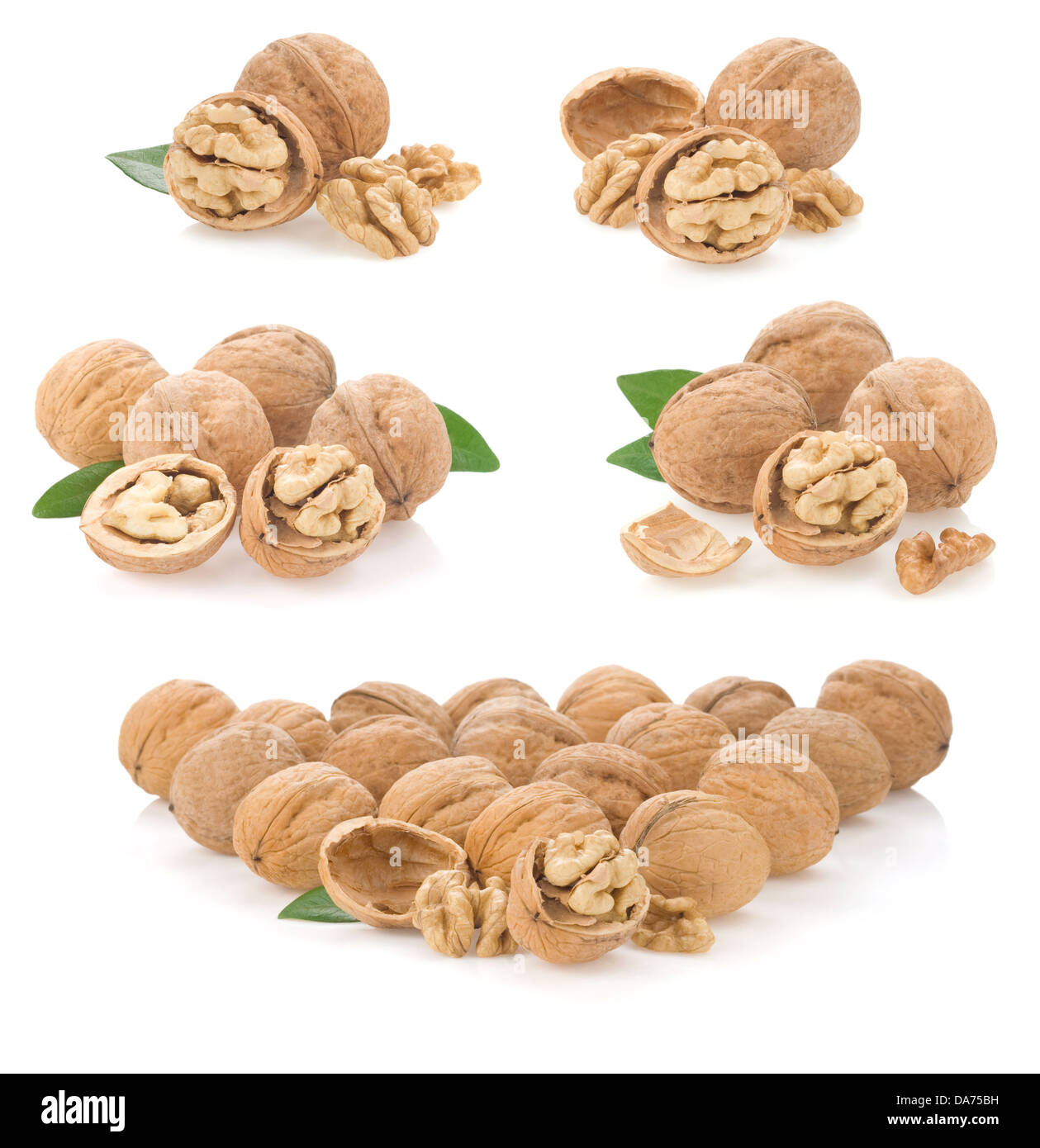 set of nuts isolated on white background Stock Photo - Alamy