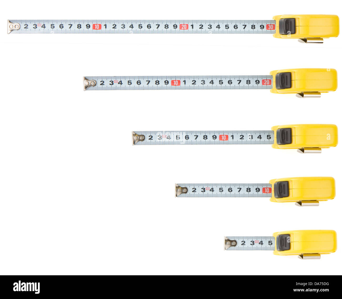 set of tape measure isolated on white background Stock Photo - Alamy