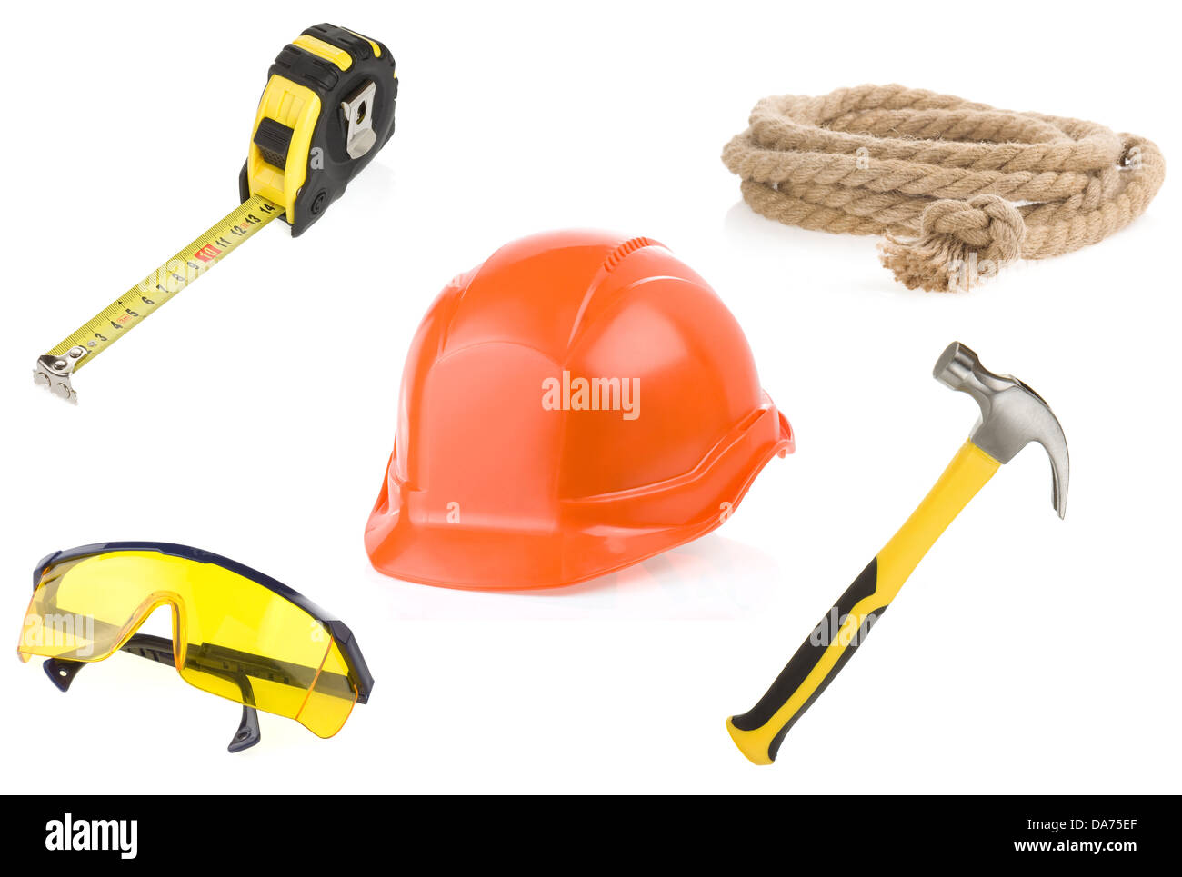 set of tools and instruments isolated on white background Stock Photo ...