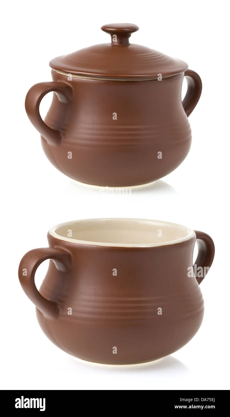 ceramic pot isolated on white background Stock Photo - Alamy