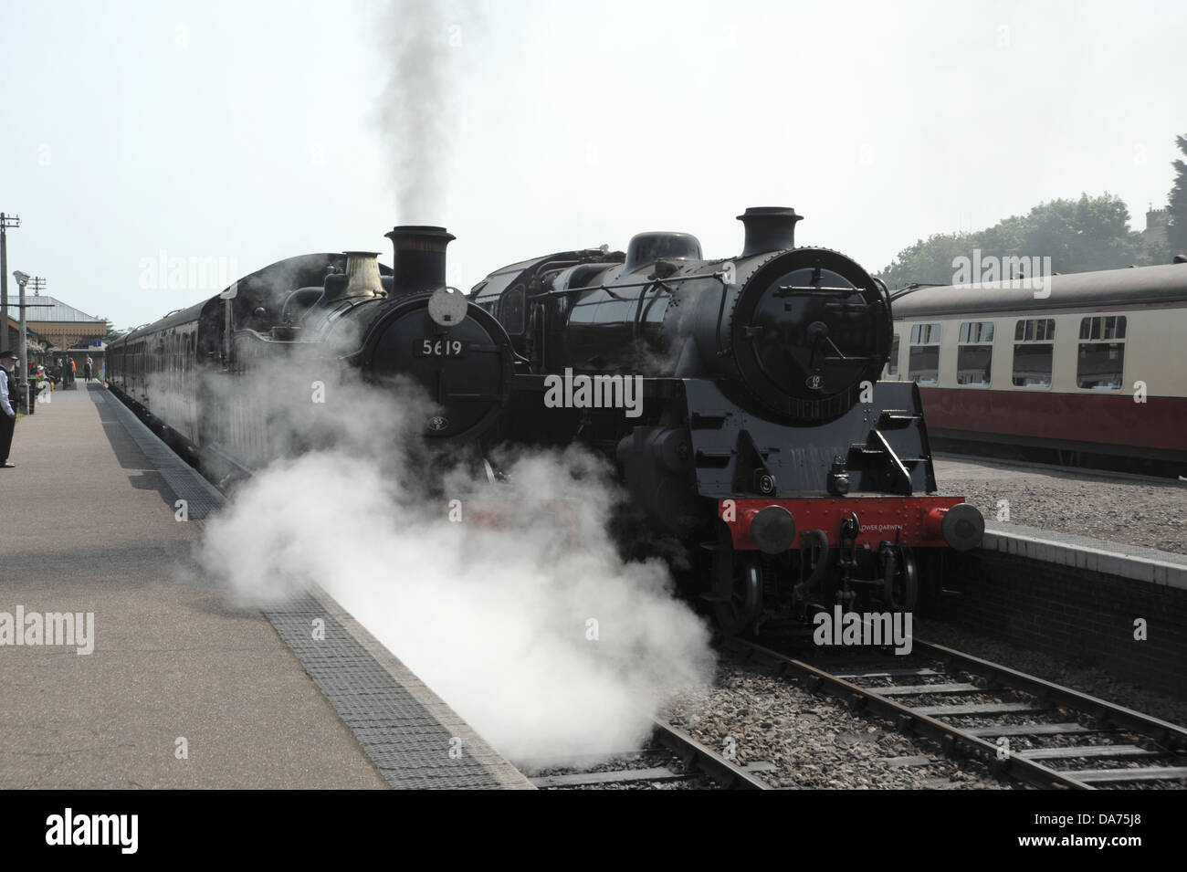 Steam trains arrive at Sheringham station on the North Norfolk railway ...