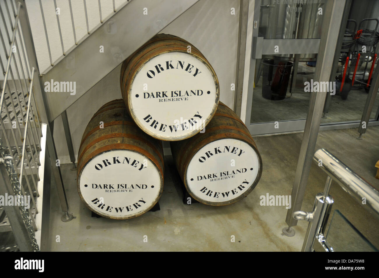 Barrels of beer at the Orkney Brewery Stock Photo - Alamy