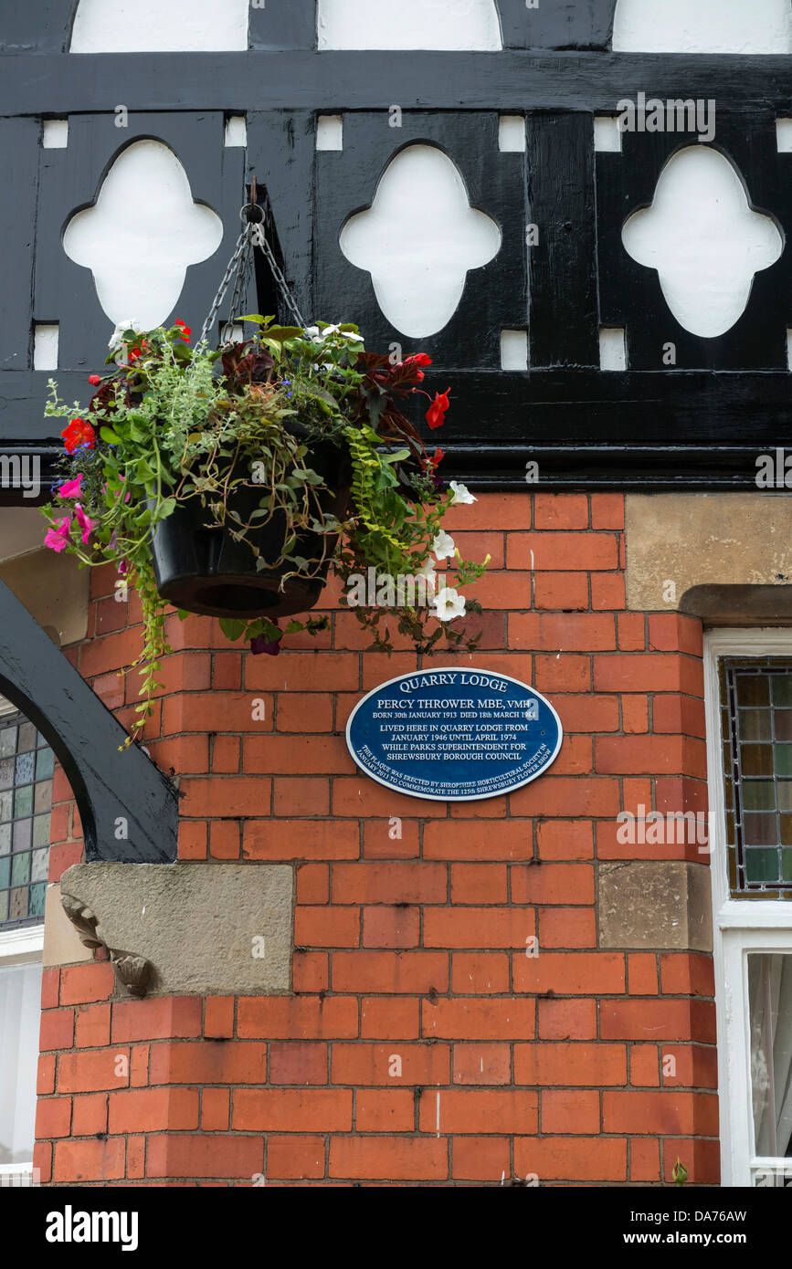 Quarry Lodge where the TV gardener Percy Thrower lived. Shrewsbury ...