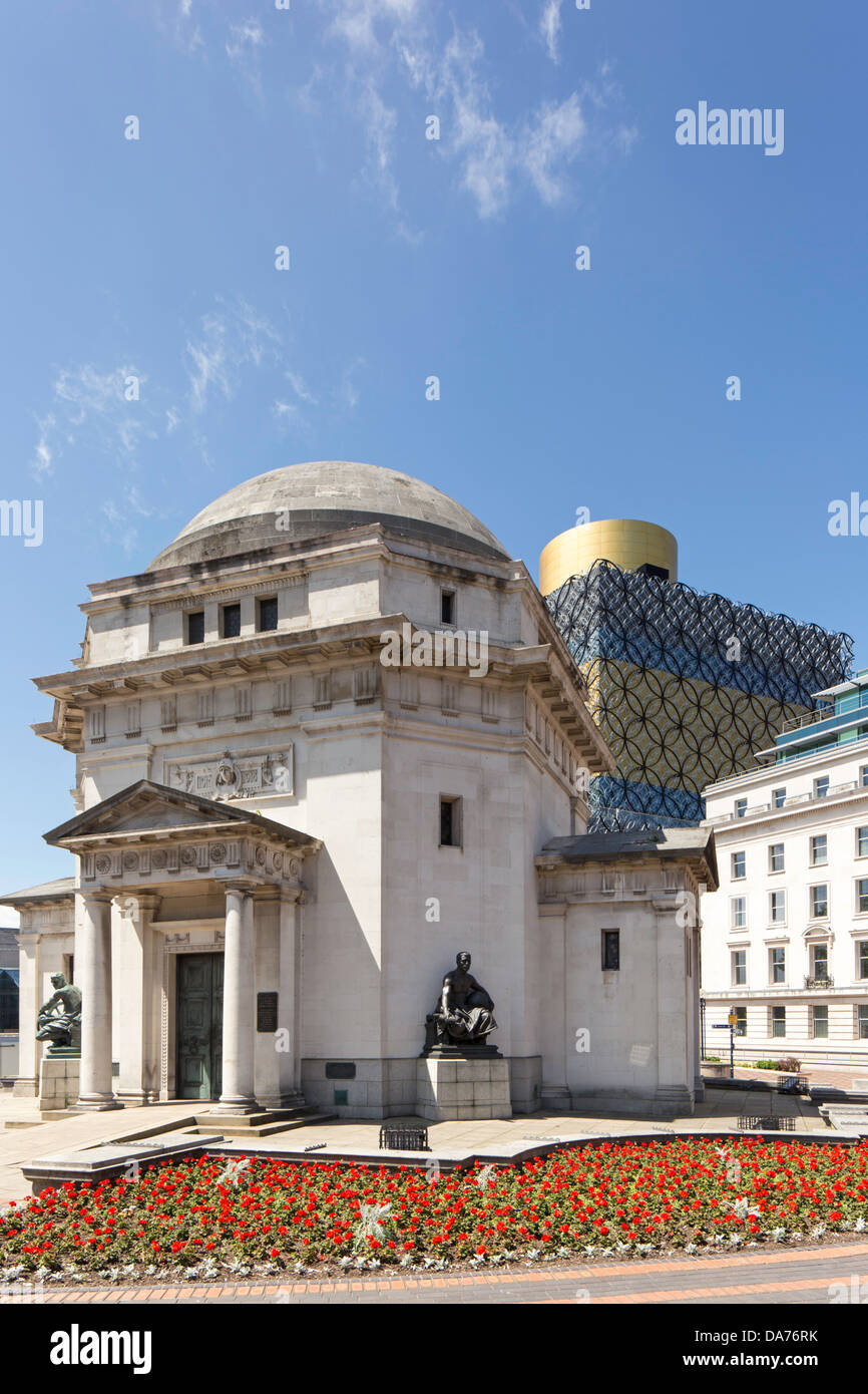 The Hall of Memory, Baskerville House and the new Library, Centenary Square, Birmingham, England ...