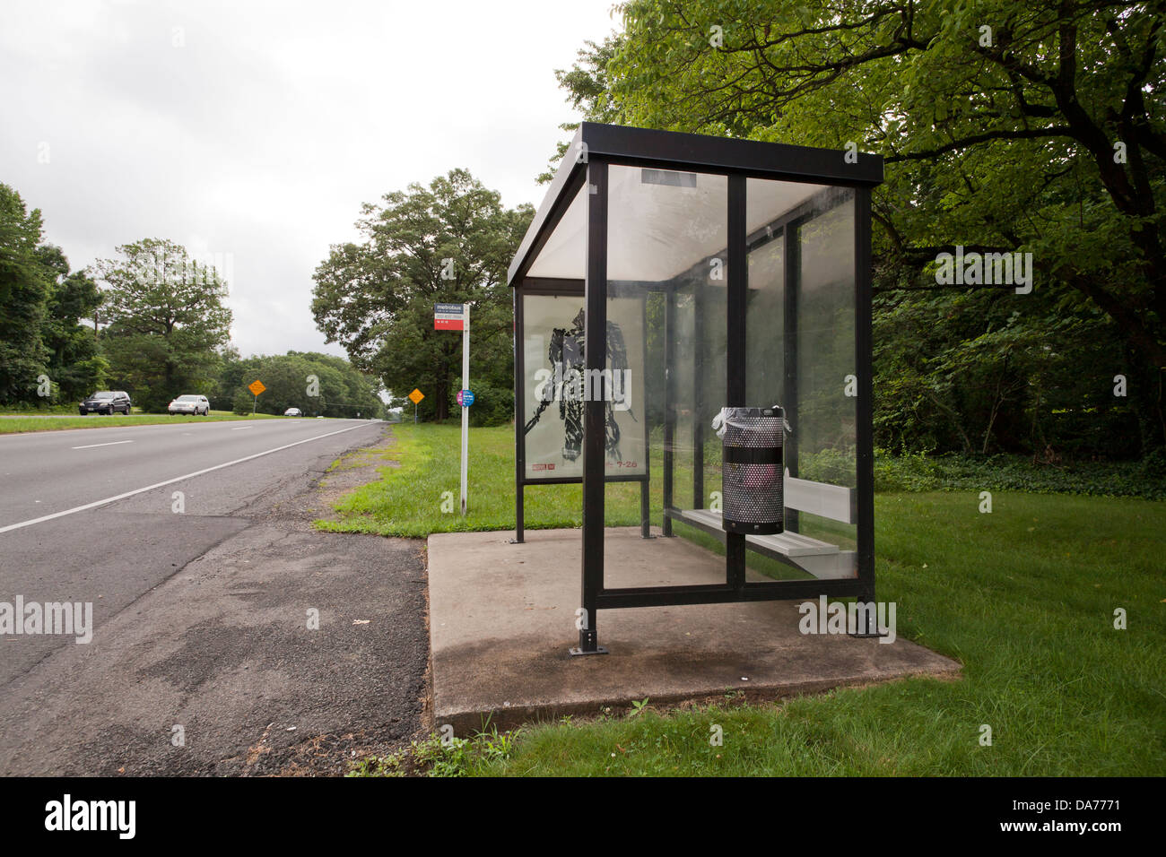 Enclosed bus shelter - Virginia, USA Stock Photo - Alamy