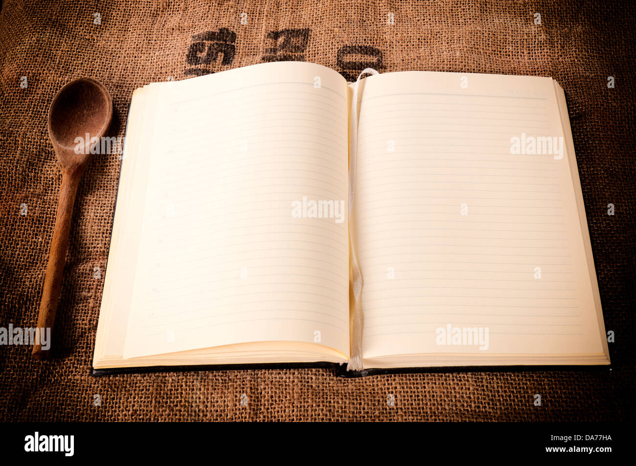 Empty cookbook on the abstract background Stock Photo - Alamy