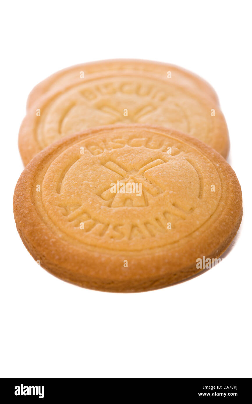 three biscuits isolated on white Stock Photo - Alamy