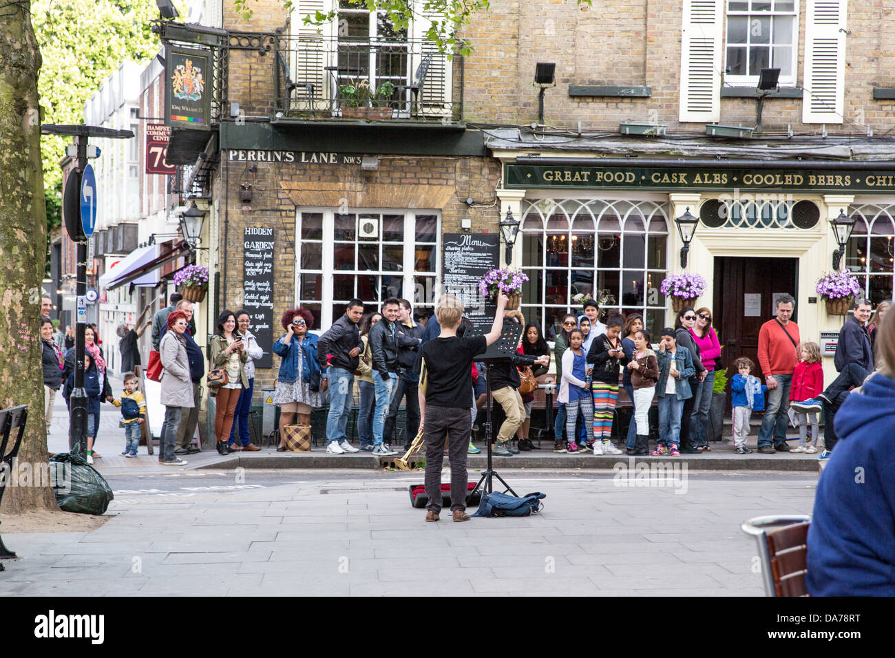 Homeless man busking hi-res stock photography and images - Alamy