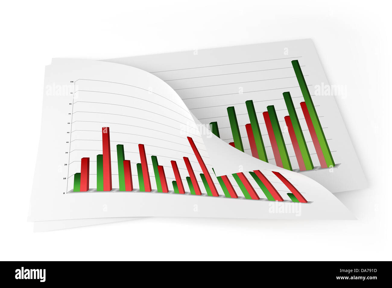 Charts - 12 Months - Improvement (3D, isolated, white background Stock ...
