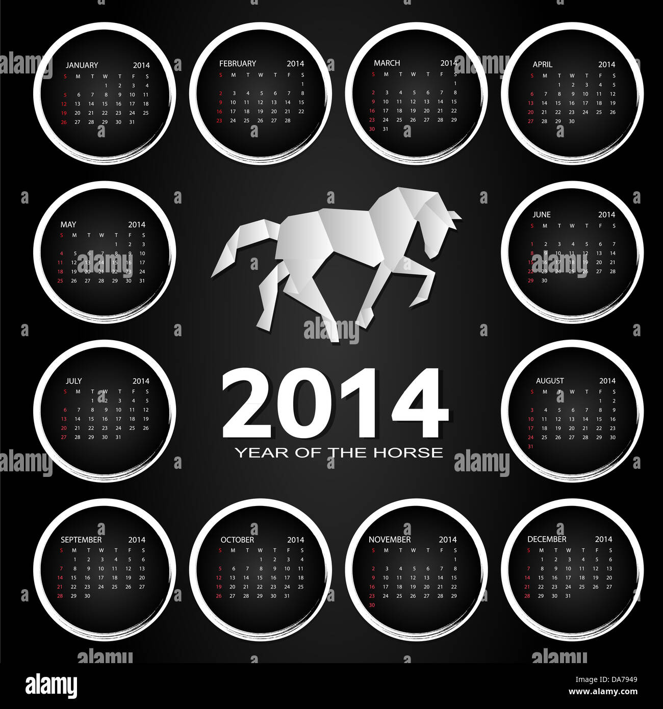 2014 new year calendar vector illustration Stock Photo - Alamy