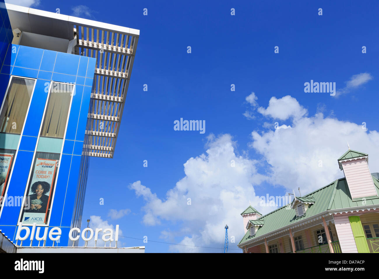 Blue Coral Shopping Mall,Castries,St. Lucia,Caribbean Stock Photo - Alamy