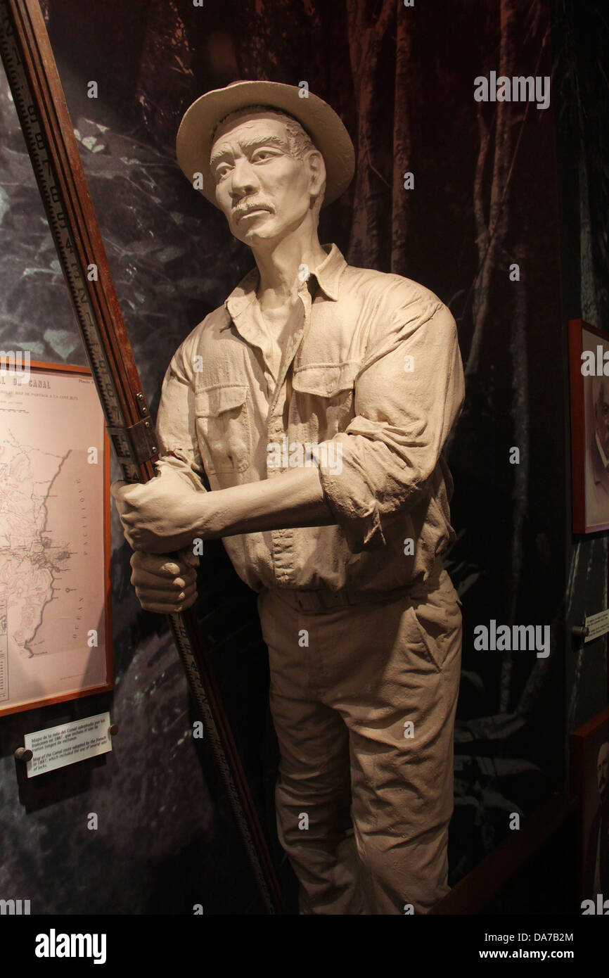 Human figures depicting the workers of the construction of the Panama ...