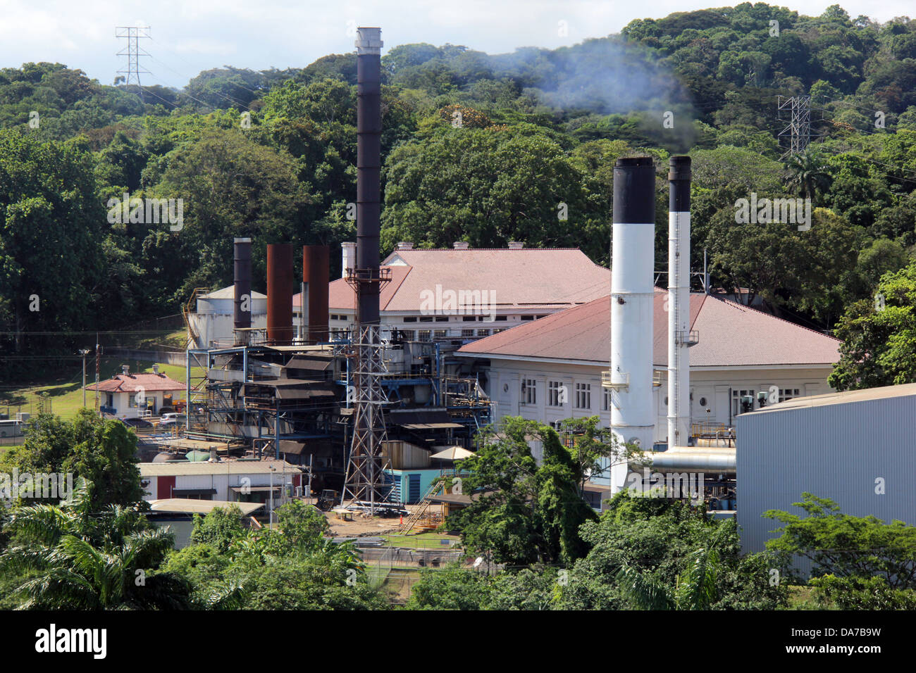 Panama Canal Authority operated power plant at Miraflores Stock Photo ...
