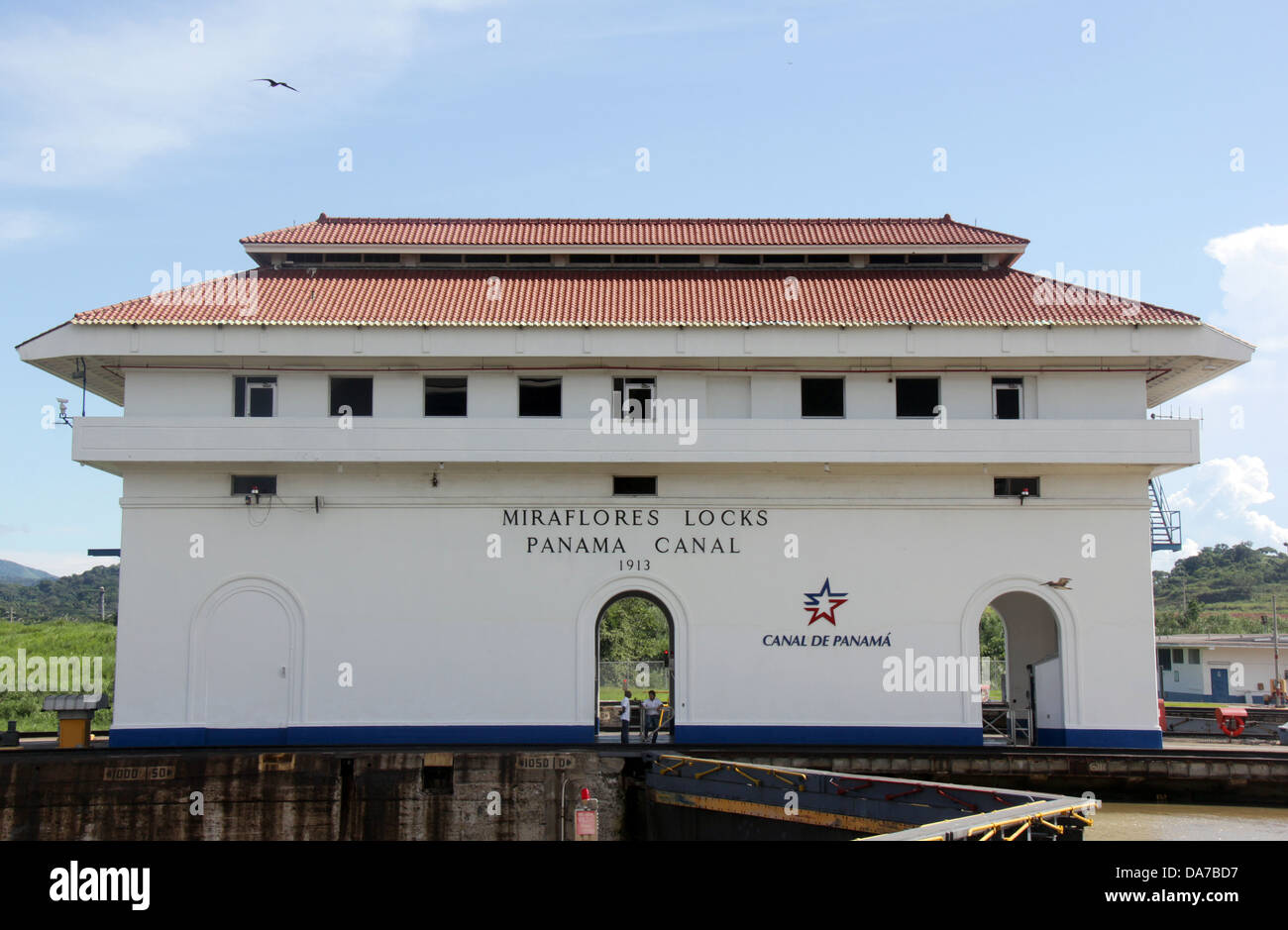 Miraflores Locks main control building. Panama Canal, Panama Stock ...