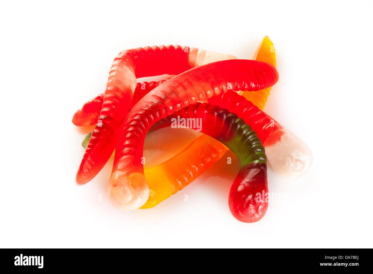 Colorful Fruity Gummy Worm Candy on a background Stock Photo - Alamy