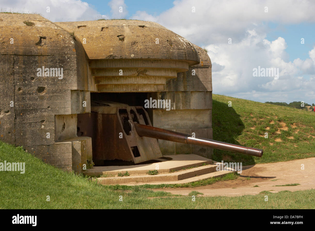 Remains of a German bunker of World War II at Longues-sur-Mer, Normandy ...