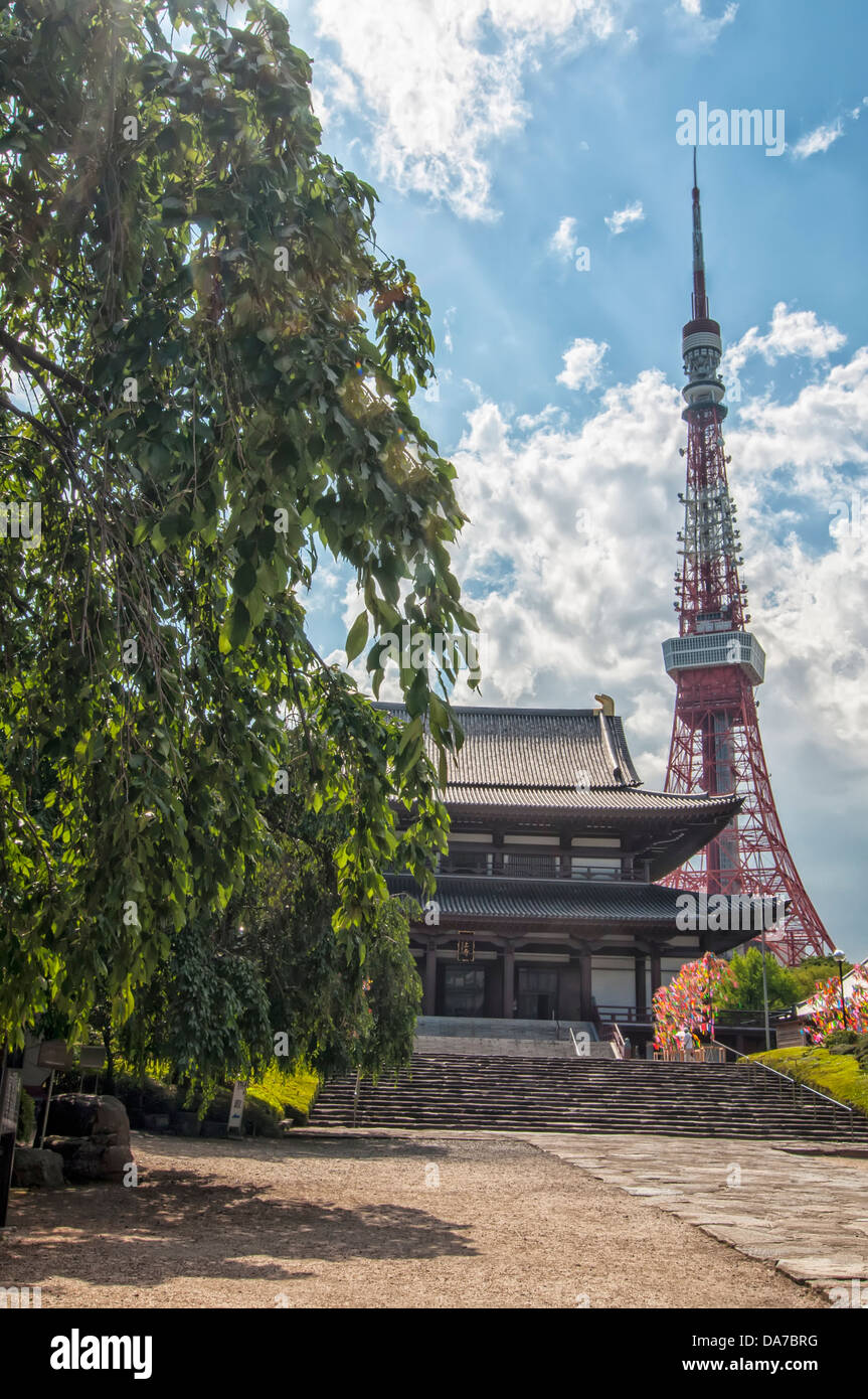 The iconic red,Tokyo Tower in Tokyo Stock Photo - Alamy