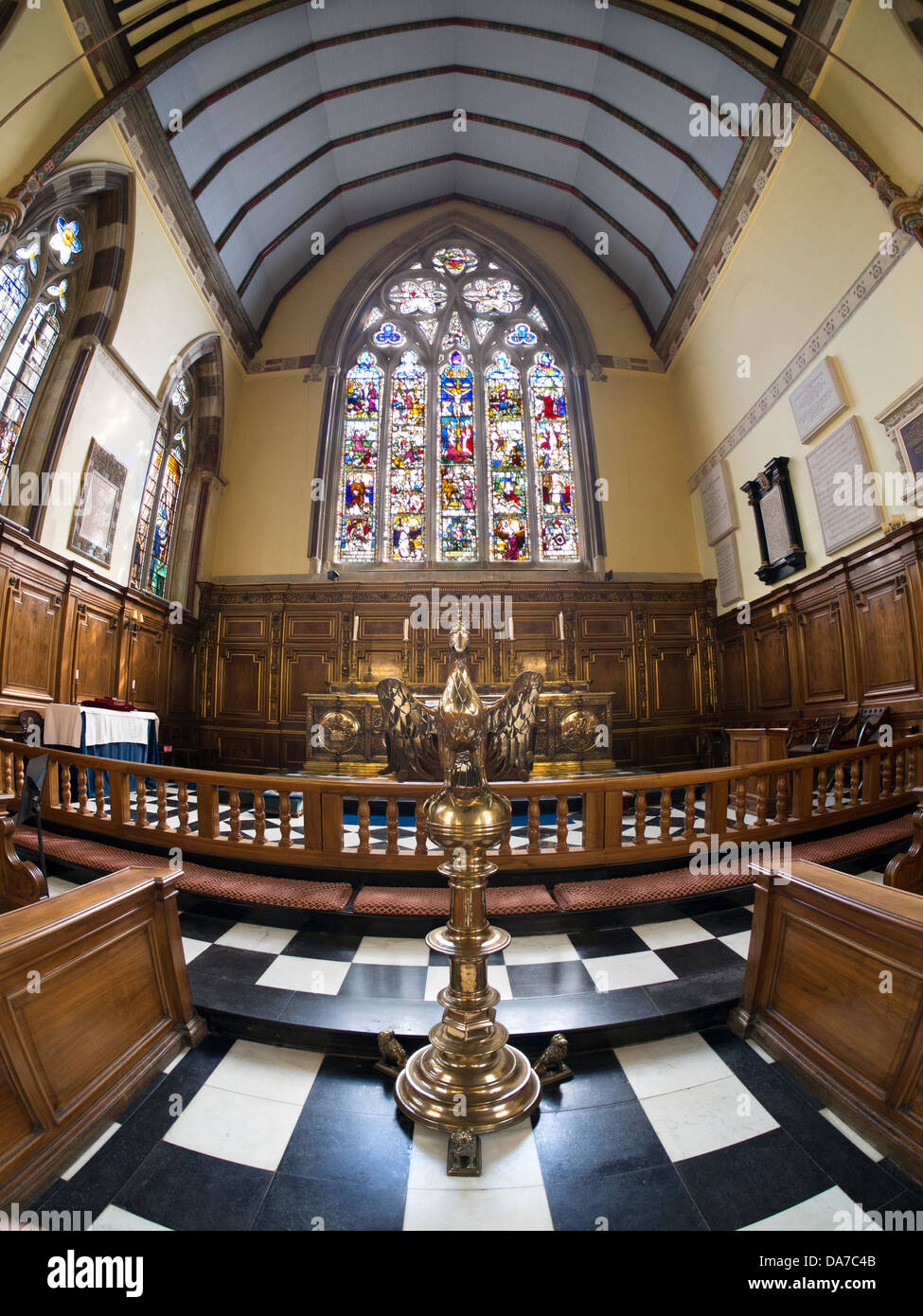 Interior of Balliol College Chapel, Oxford - fisheye view 5 Stock Photo ...