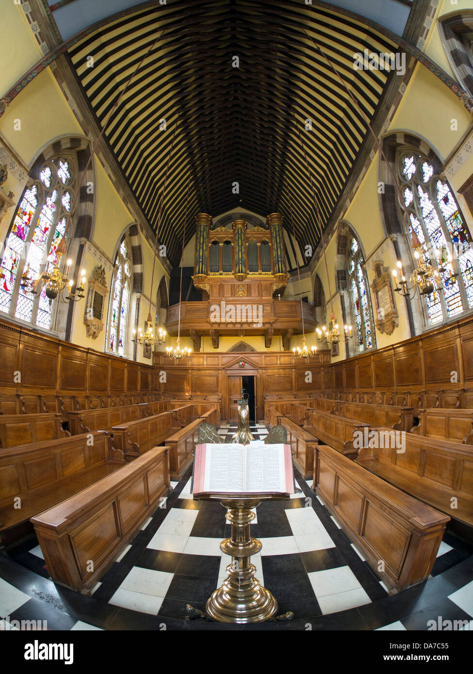 Interior of Balliol College Chapel, Oxford - fisheye view 3 Stock Photo ...