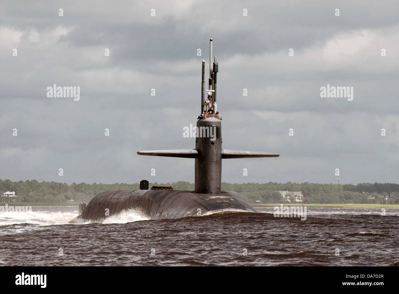 US Navy Ohio-class guided-missile nuclear submarine USS Florida departs ...