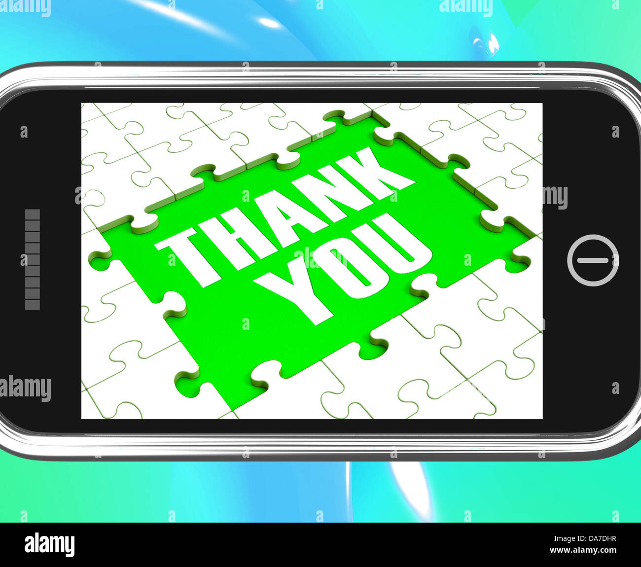 Thank You On Smartphone Shows Gratitude Texts And Appreciation Stock ...