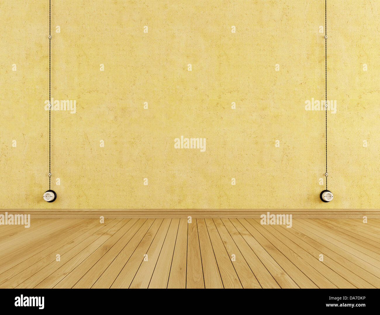Vintage wall outlets a empty room - rendering Stock Photo - Alamy