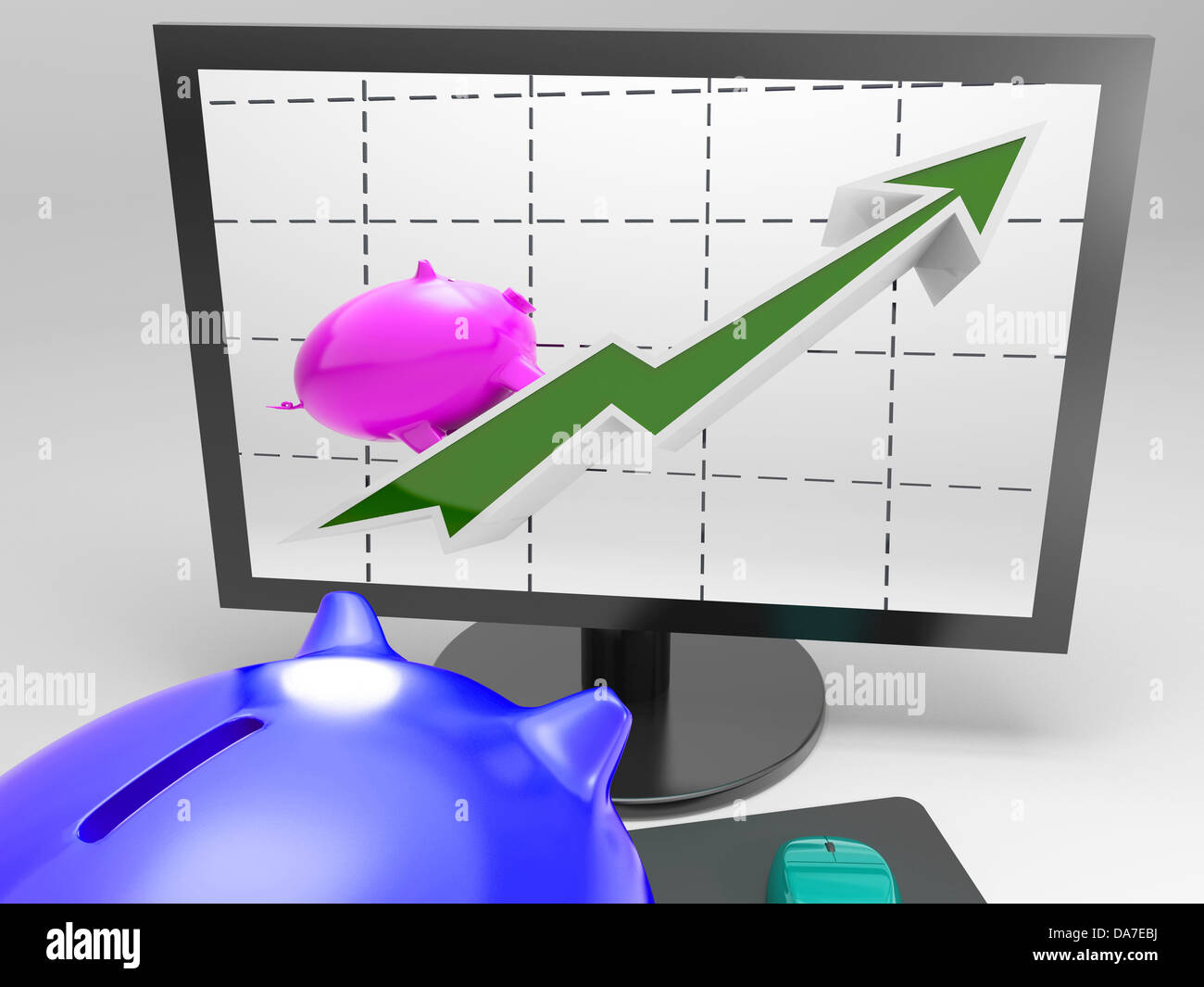 Climbing Pig Showing Goals Success And Profit Stock Photo - Alamy