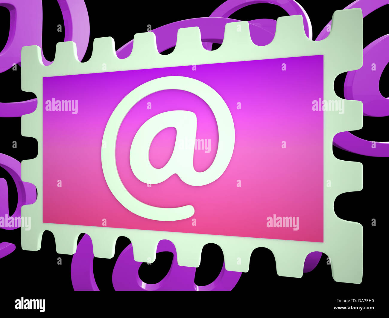 E-mail Stamp Showing Contact Through Internet Mail Stock Photo - Alamy