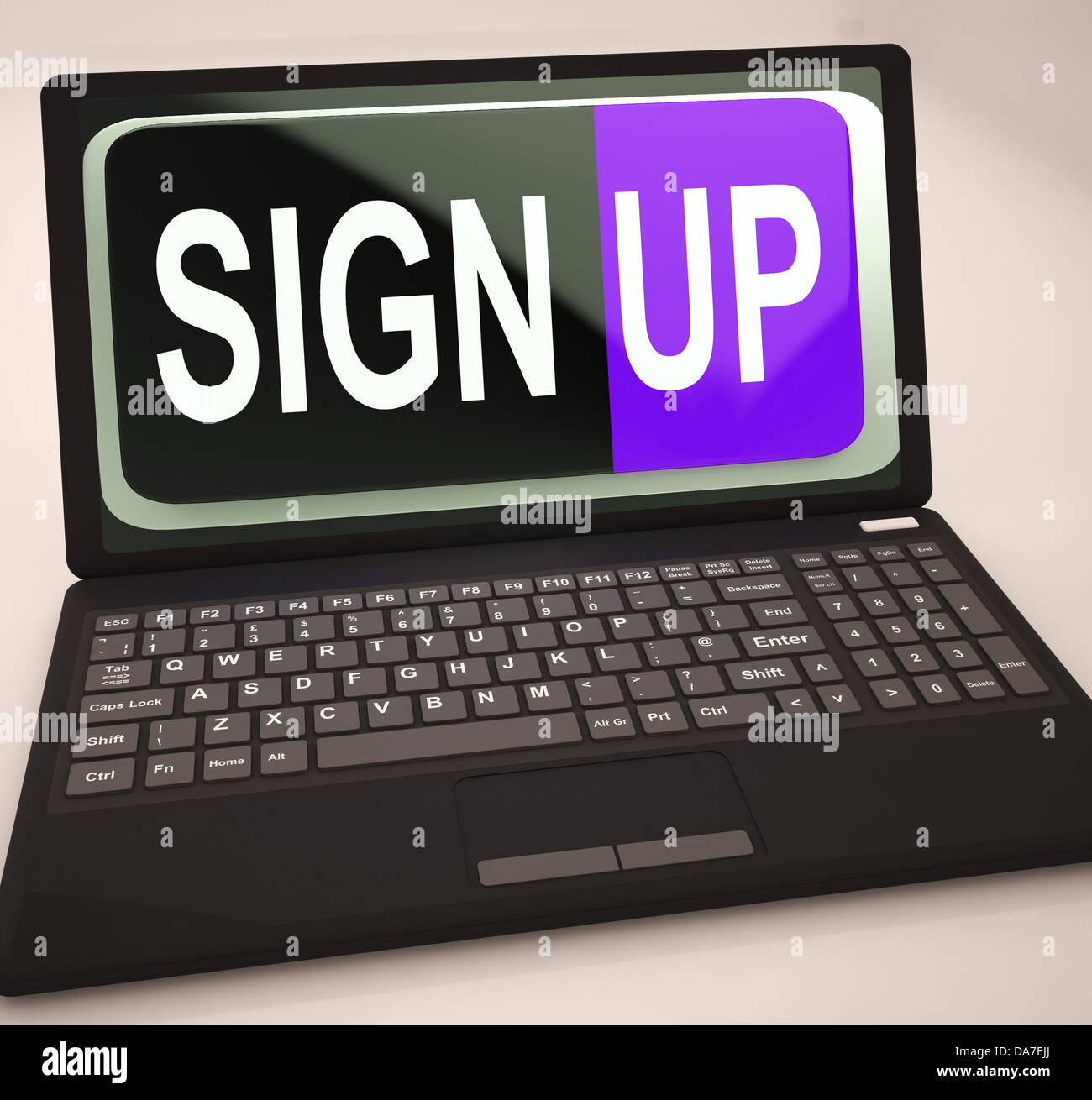 Sign Up Button On Laptop Shows Website Registration Or Subscription ...