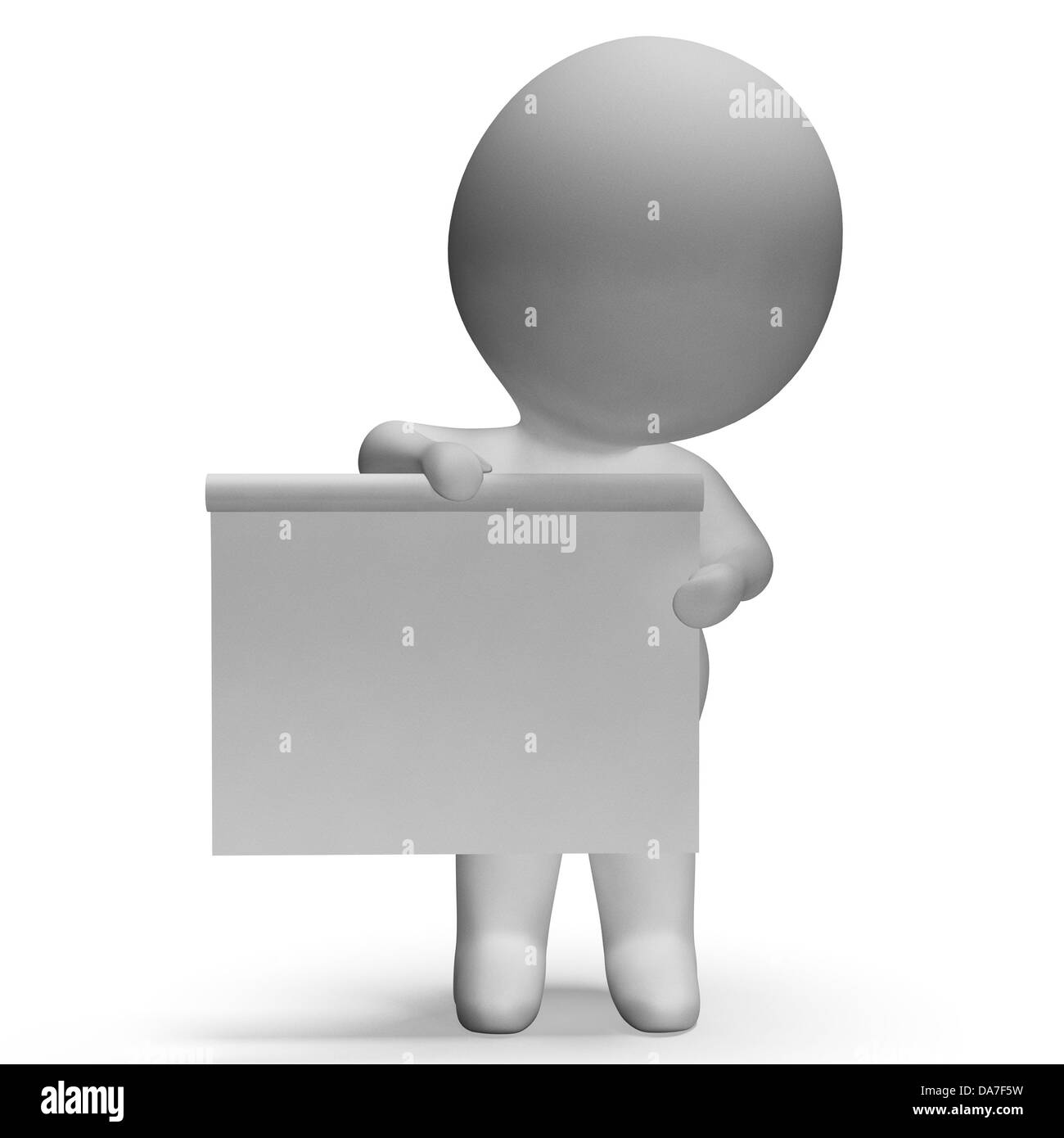 Blank White Board With Copyspace Including 3d Character Stock Photo - Alamy