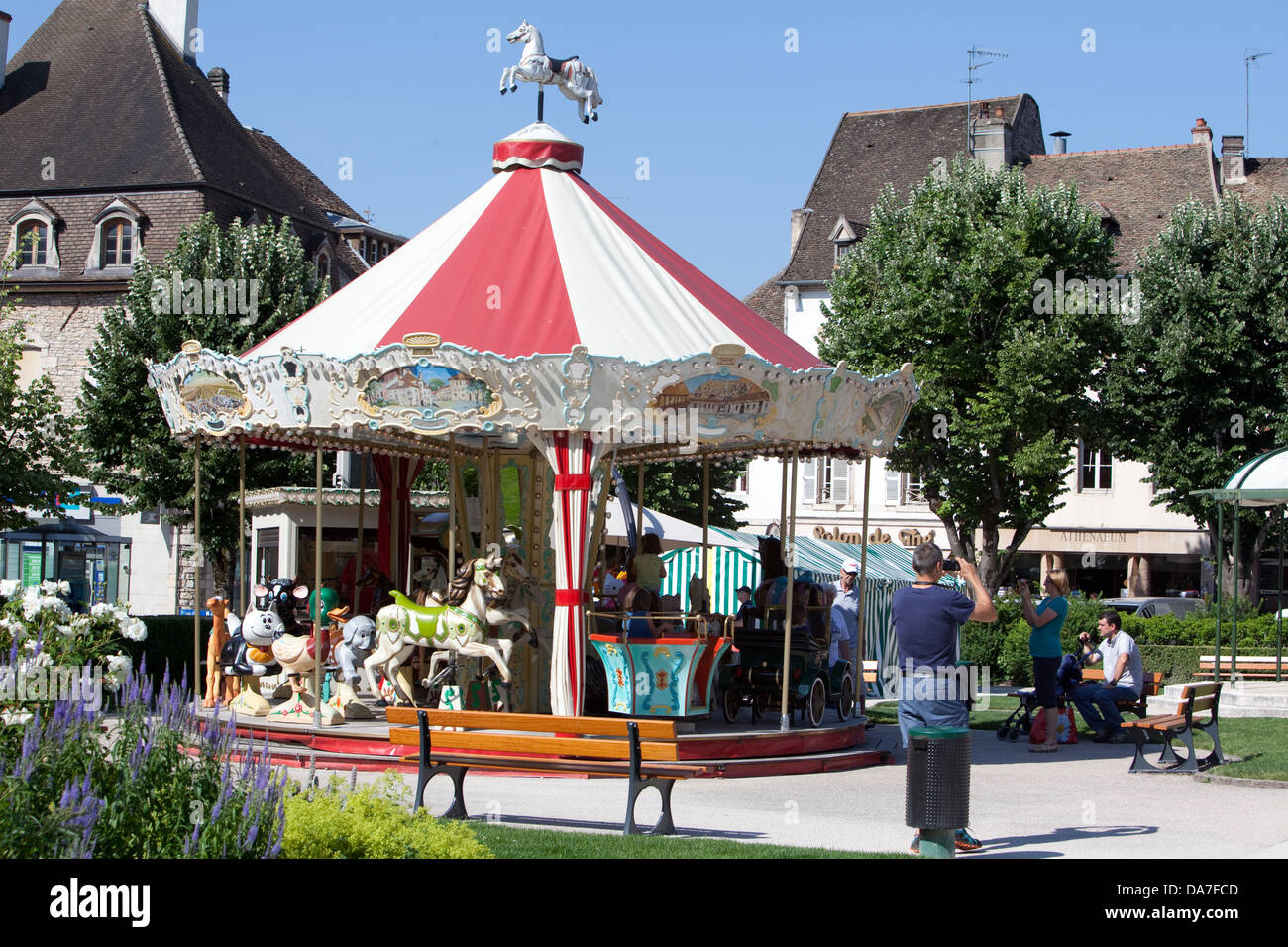 A view of the children's carousel in Beaune, Burgundy Stock Photo - Alamy