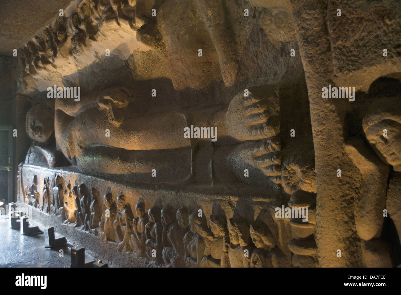 Cave No 26 : Reclining Buddha also called as Mahaparinirvana in Cave 26 ...