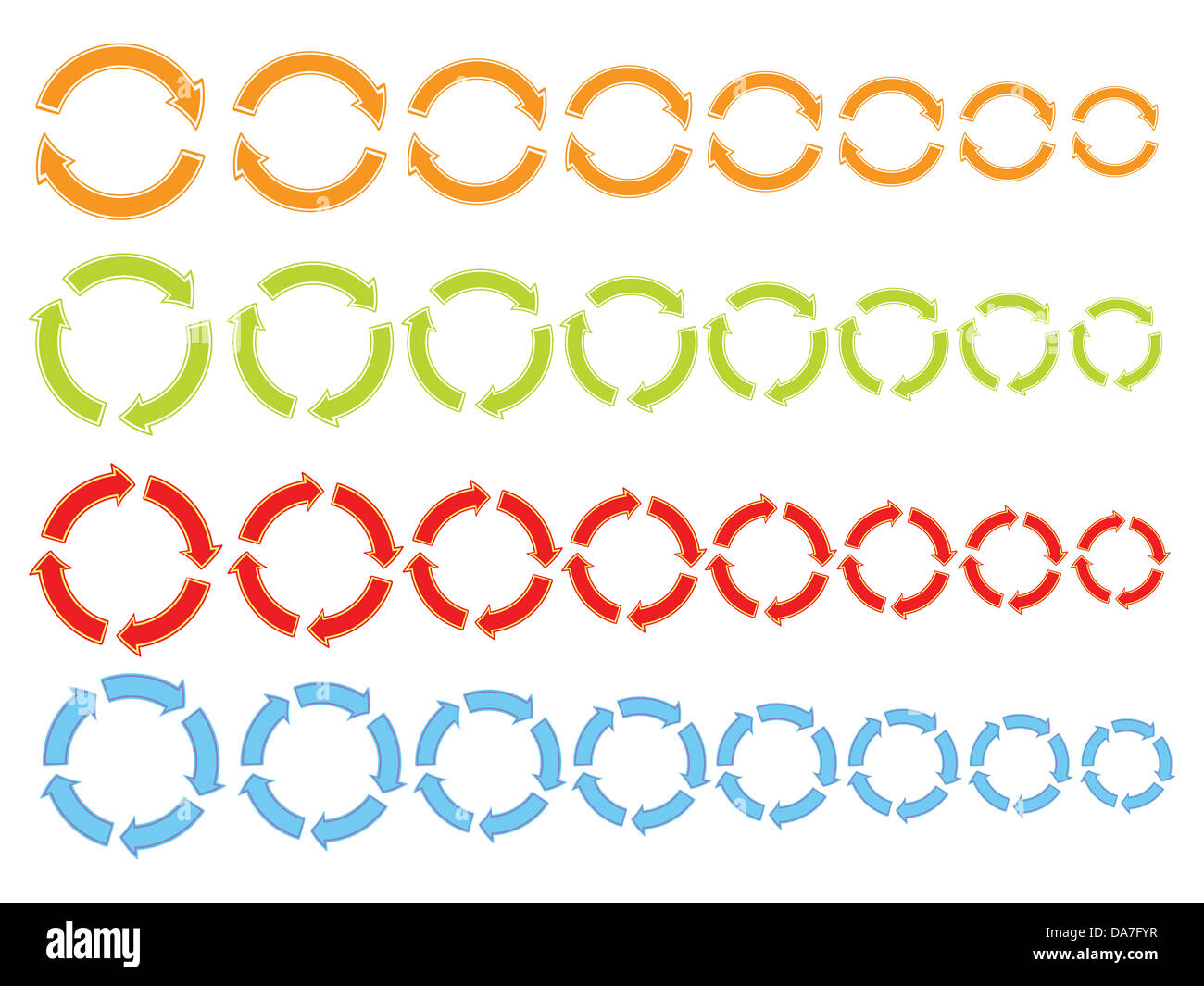 set of color cycling arrows icons Stock Photo - Alamy
