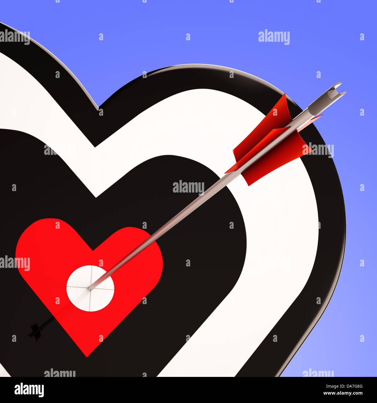 Heart Target Showing Love Romance And Perfect Feeling Stock Photo - Alamy